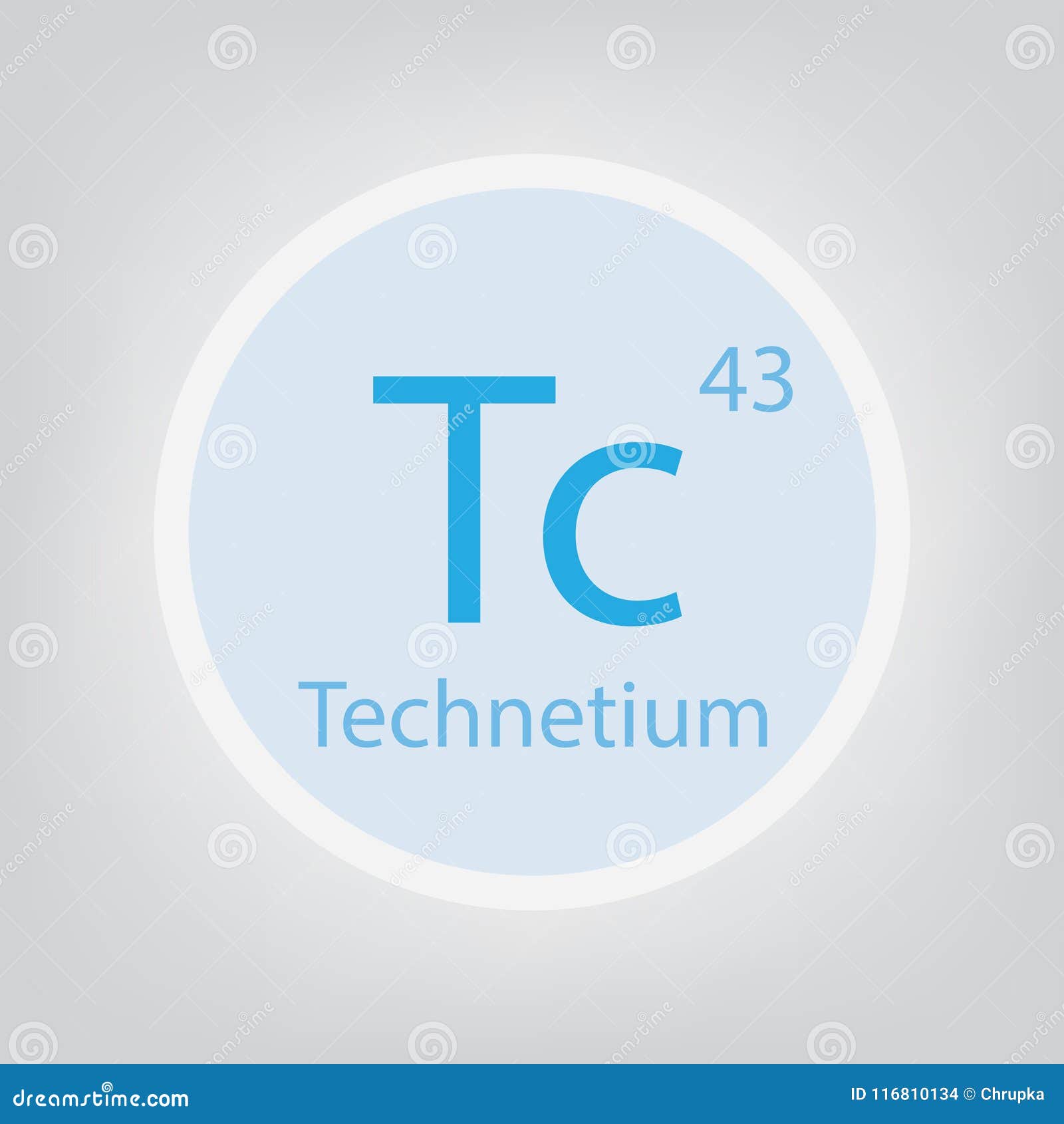 Technetium Tc Chemical Element Icon Stock Vector - Illustration of element, flat: 116810134