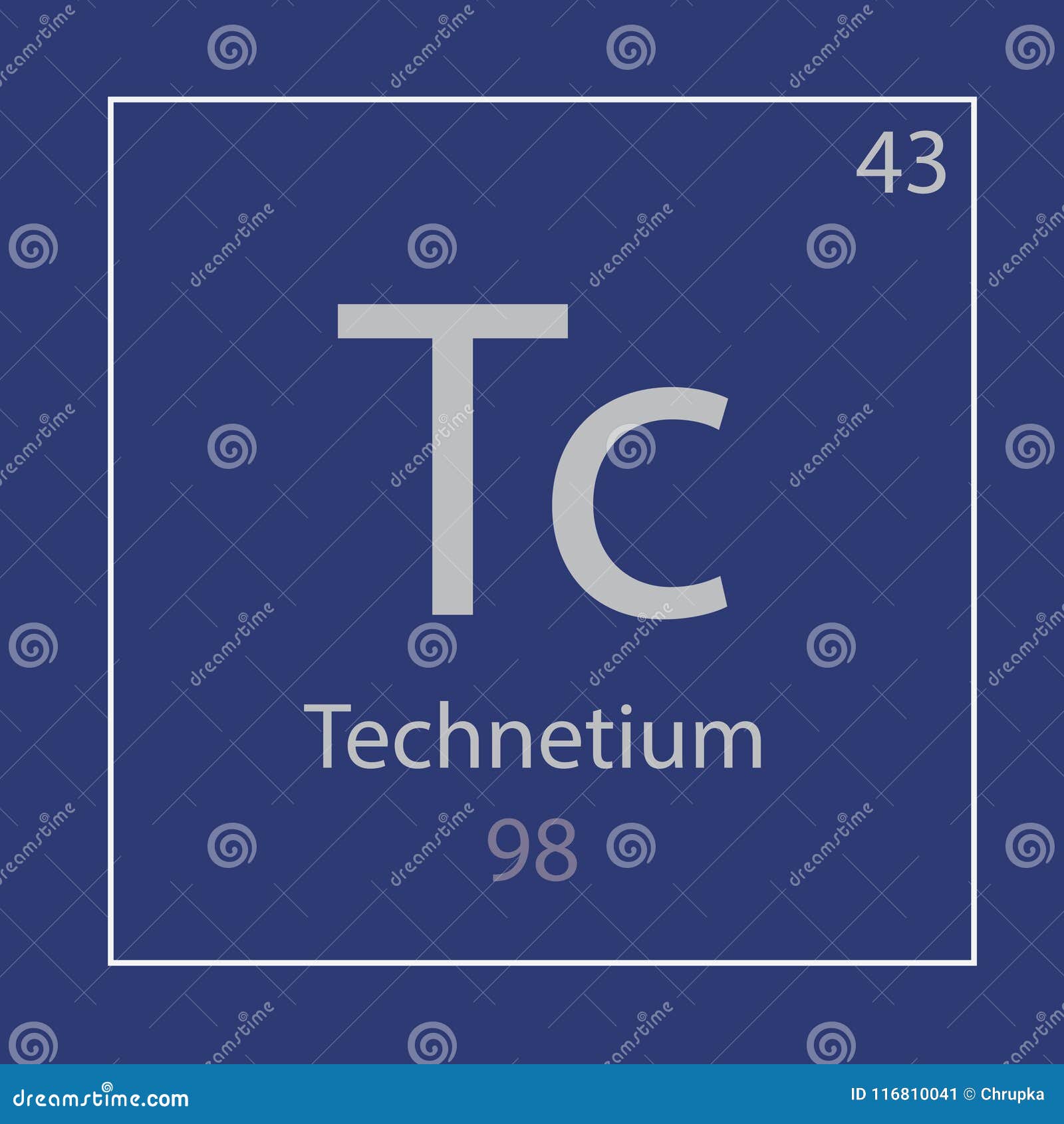 Technetium Tc Chemical Element Icon Stock Vector - Illustration of ...