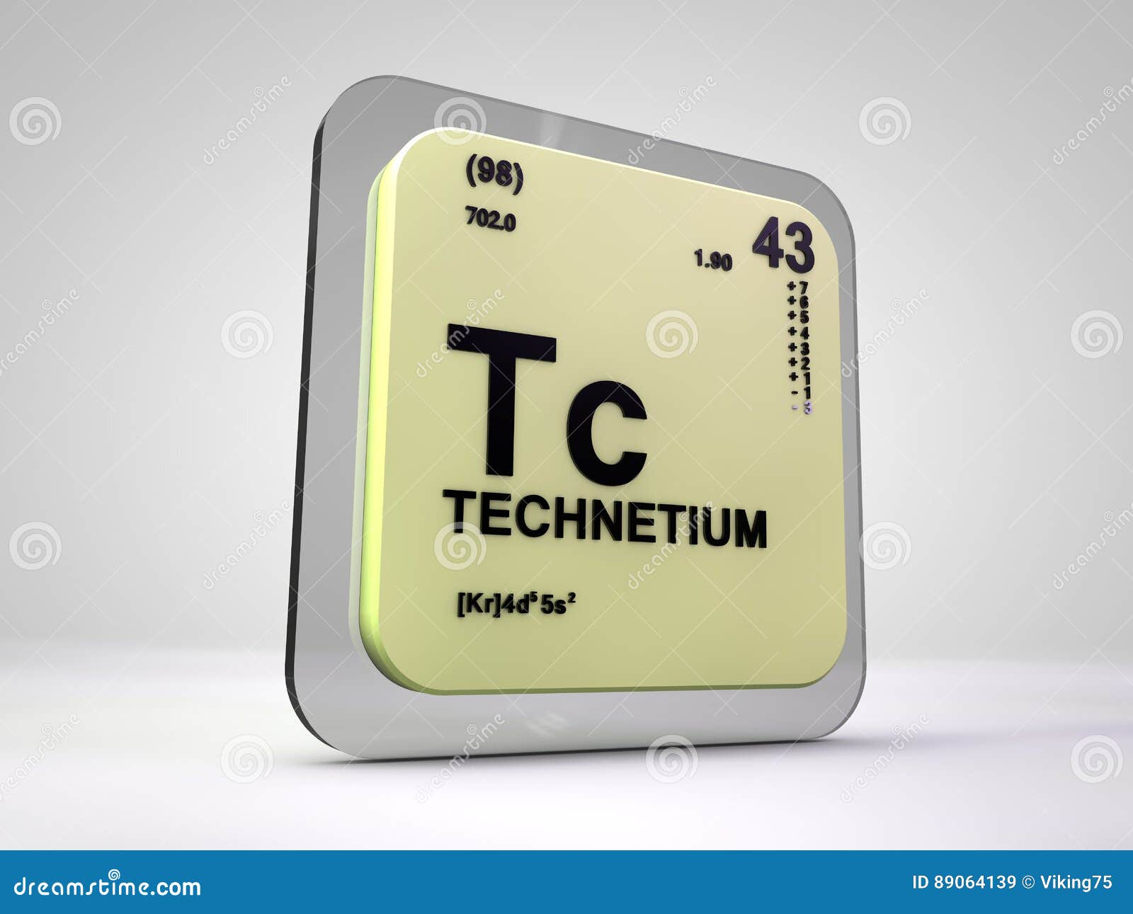 Technetium - Tc - Chemical Element Periodic Table Stock Illustration ...
