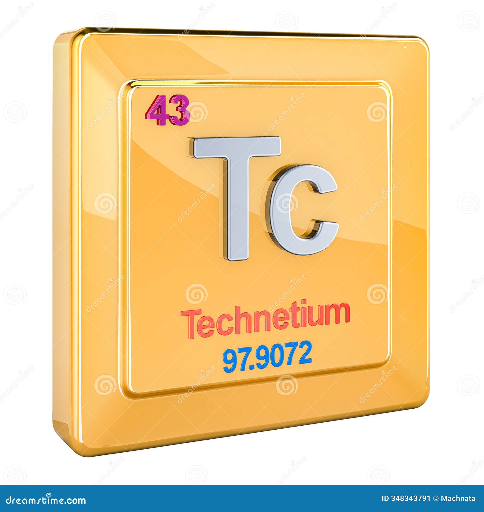 Technetium Tc, Chemical Element Sign with Number 43 in Periodic Table ...