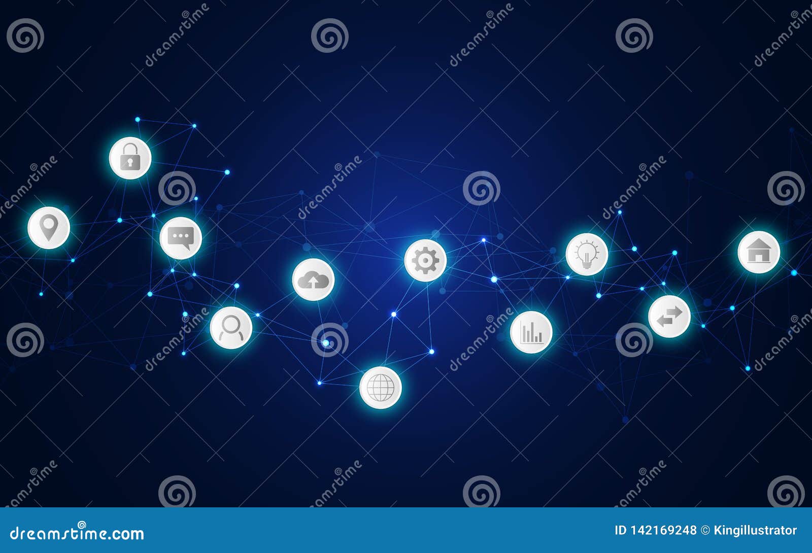 Technical Abstract Background with Connecting Dots and Lines. Digital ...