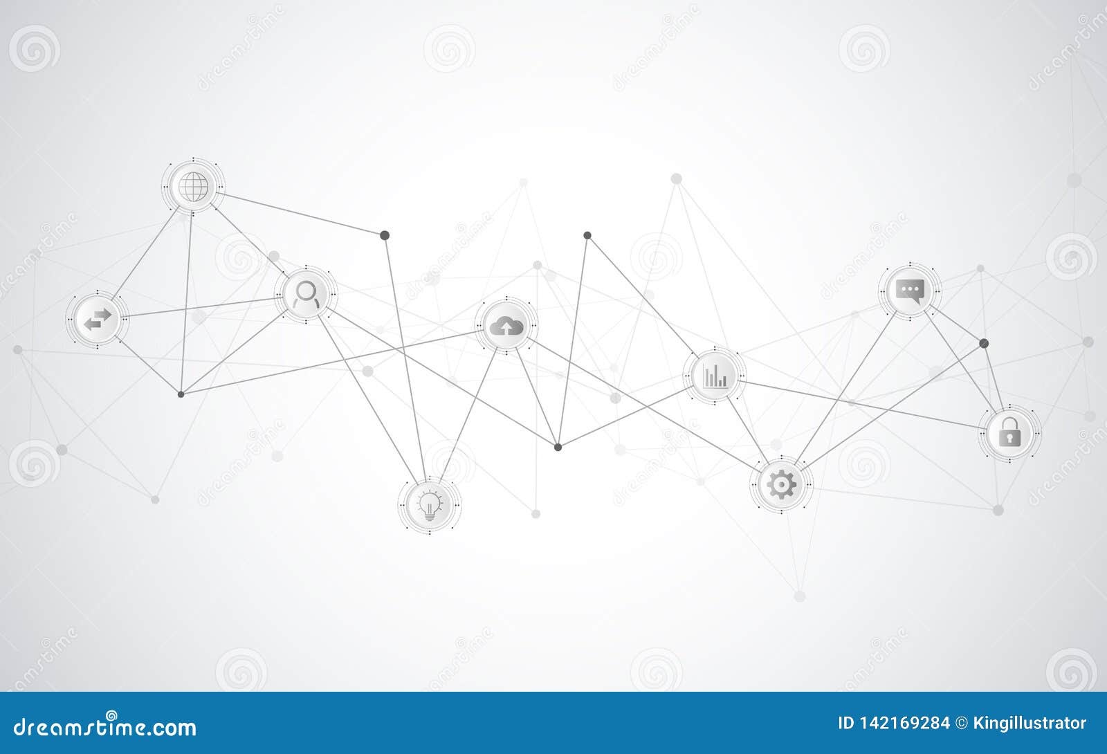 Technical Abstract Background with Connecting Dots and Lines. Digital ...
