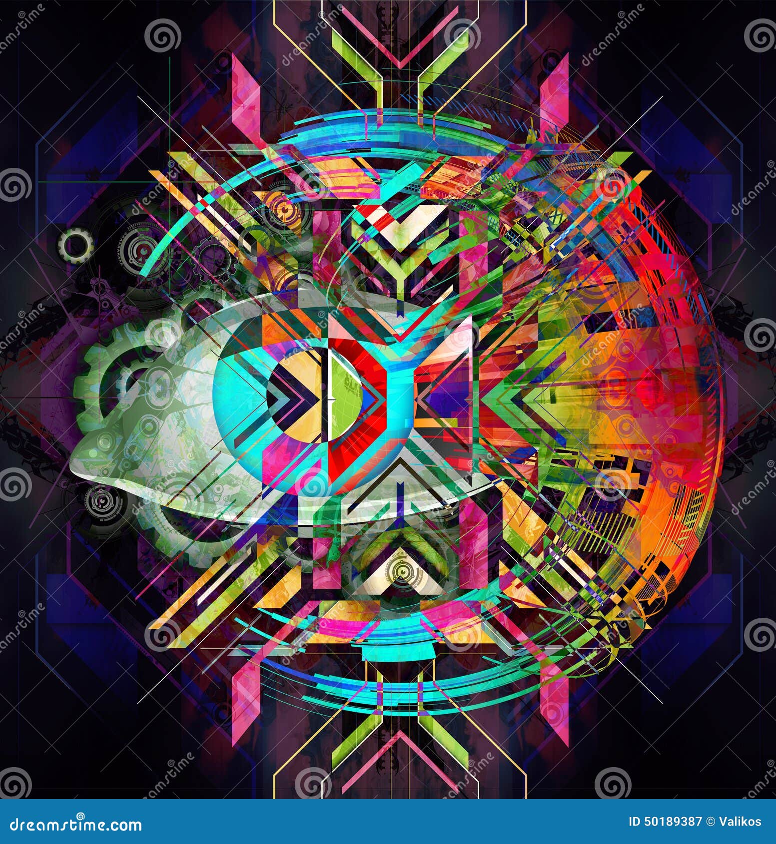 Technical Abstract Background Stock Illustration - Illustration of ...