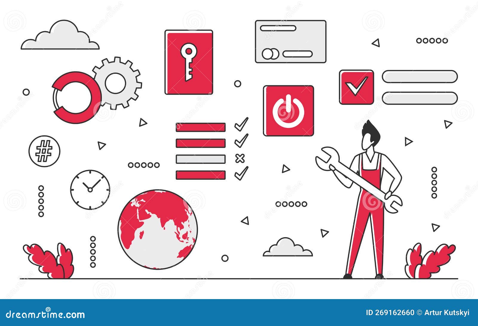 Technical admin support stock vector. Illustration of laptop - 269162660