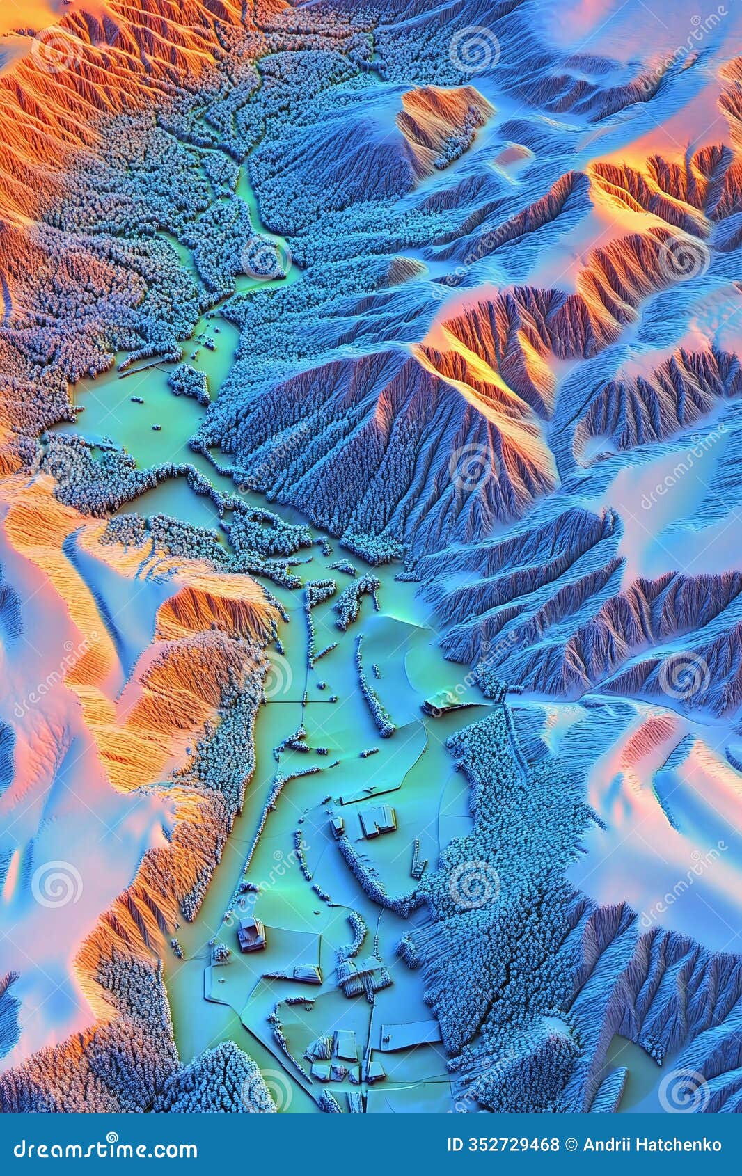 Technical Aerial LiDAR GIS Visualization of a Steep Valley with ...