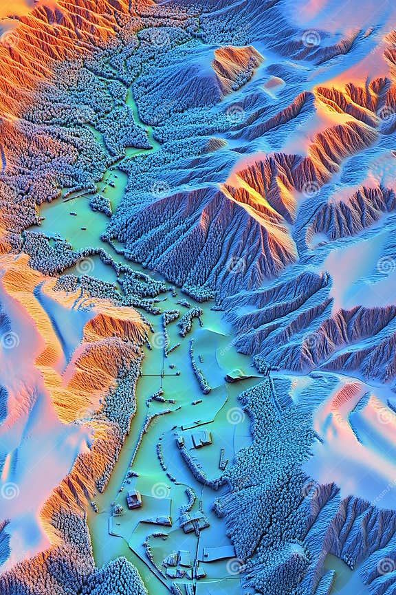 Technical Aerial LiDAR GIS Visualization of a Steep Valley with ...