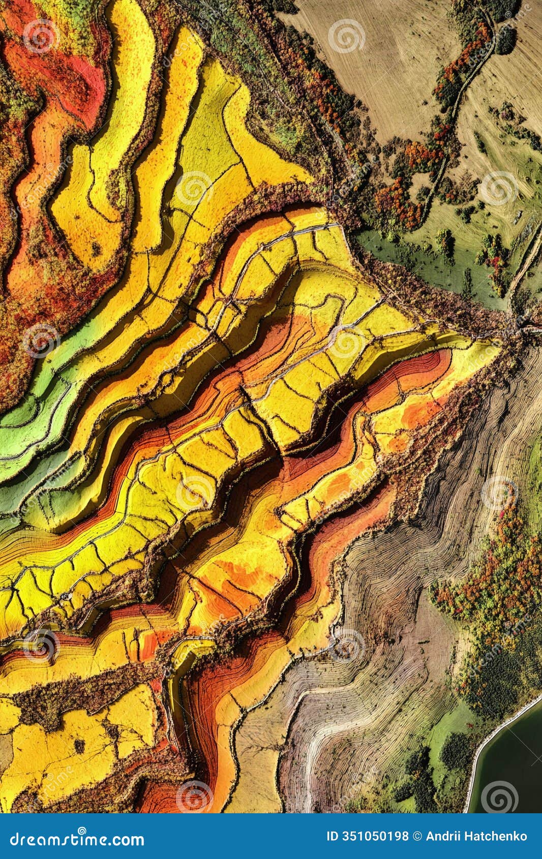 Technical Aerial View of Satellite-rendered GIS Map Featuring Elevation ...