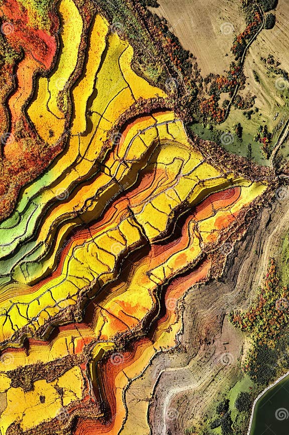 Technical Aerial View of Satellite-rendered GIS Map Featuring Elevation ...