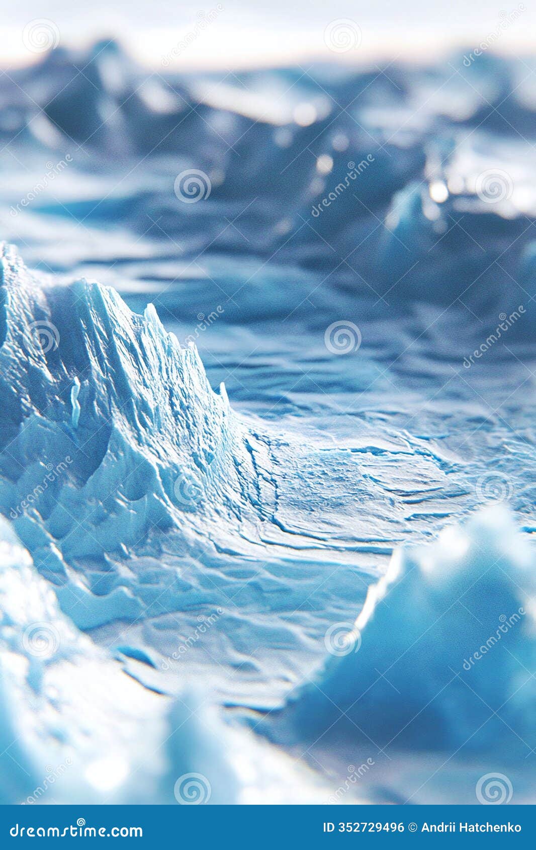 Technical Aerial Visualization of a Glacier Region Showing Elevation ...