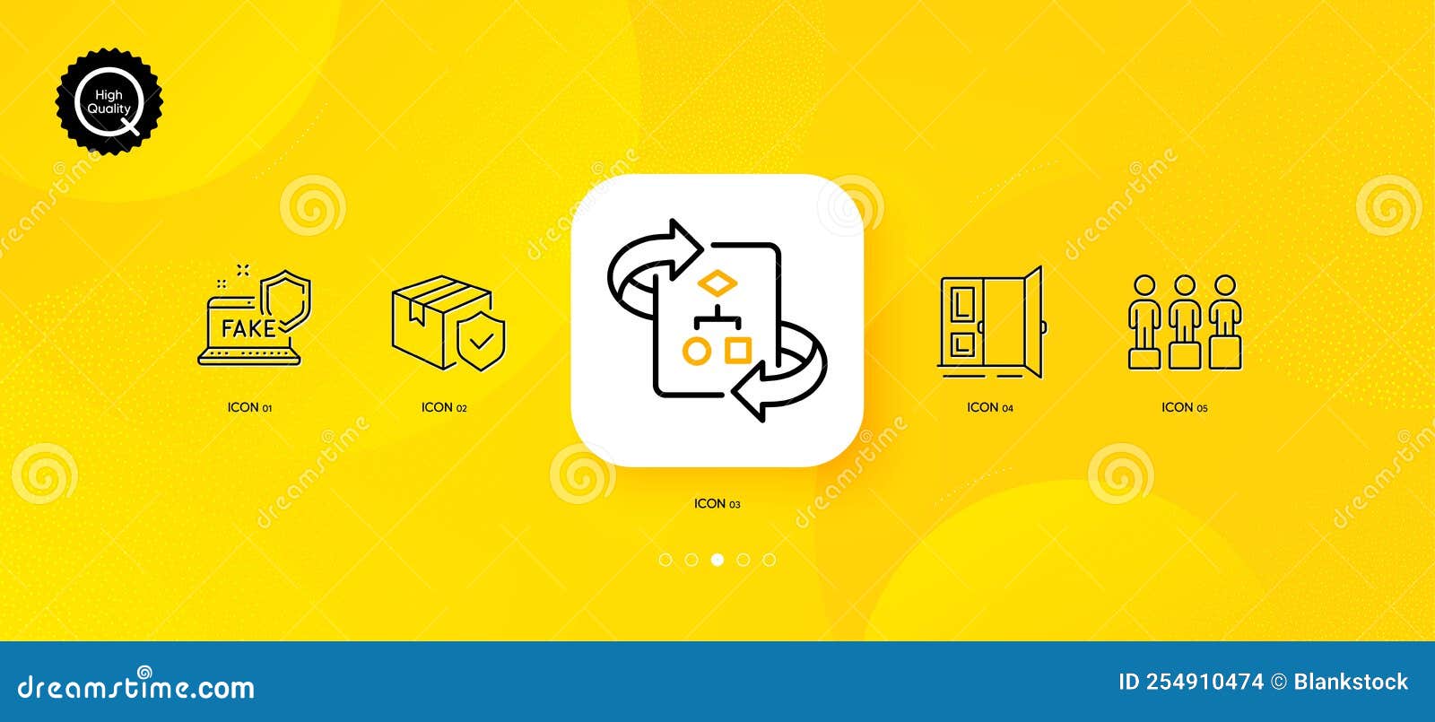 Technical Algorithm, Fake Internet and Open Door Minimal Line Icons. for Web Application ...