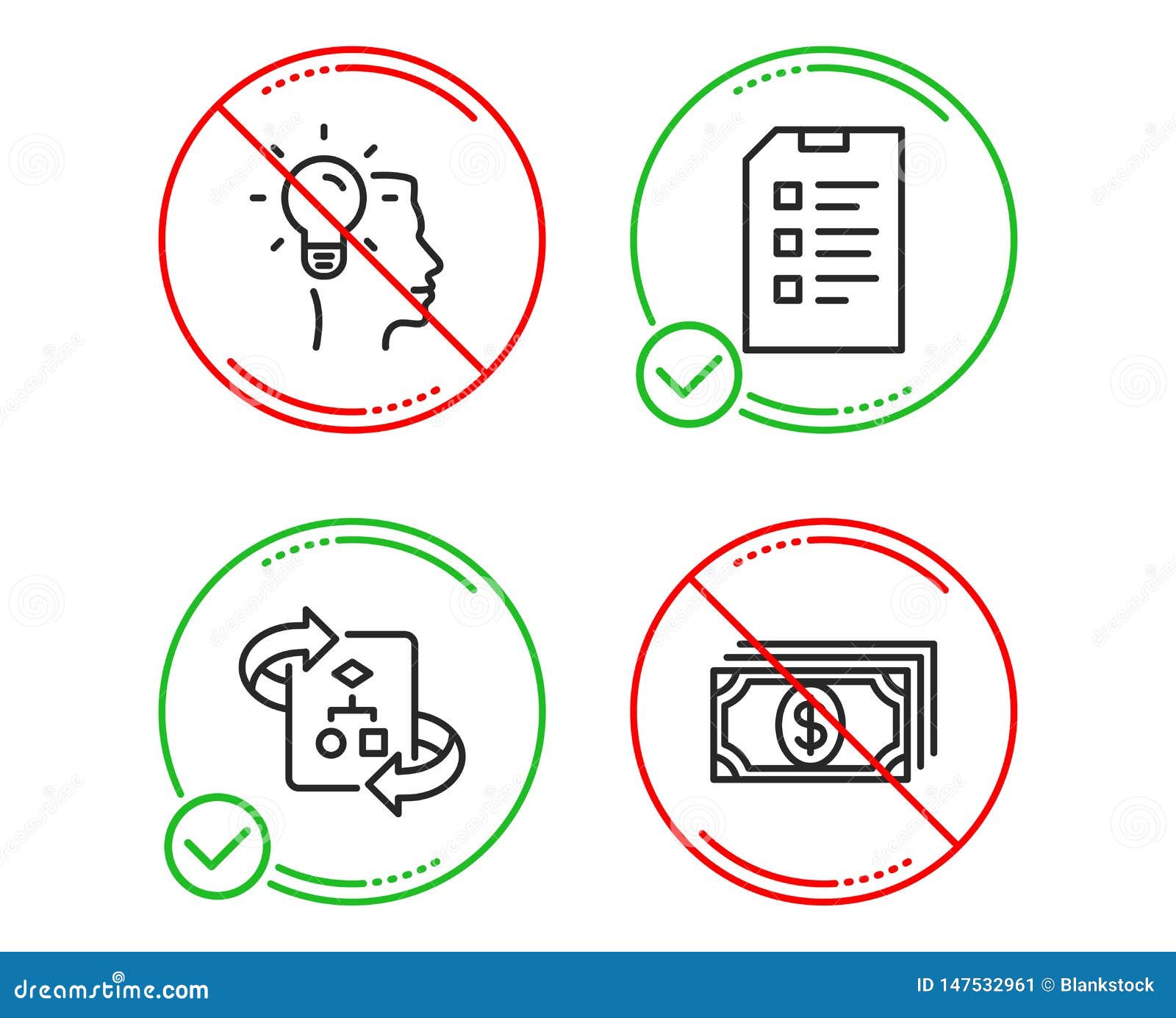 Technical Algorithm, Idea and Checklist Icons Set. Payment Sign. Project Doc, Professional Job ...