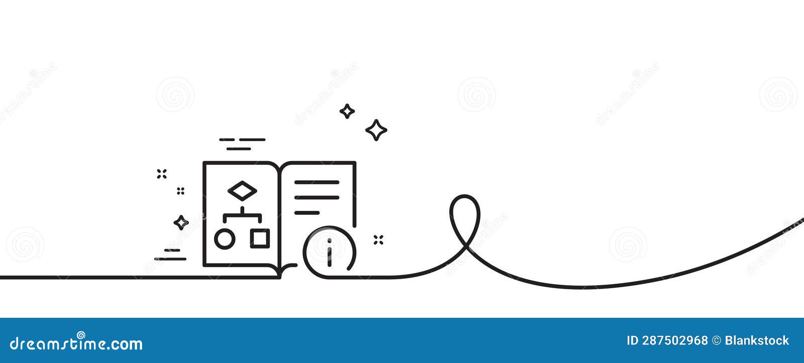 Technical Algorithm Line Icon Project Documentation Sign Continuous Line With Curl Vector