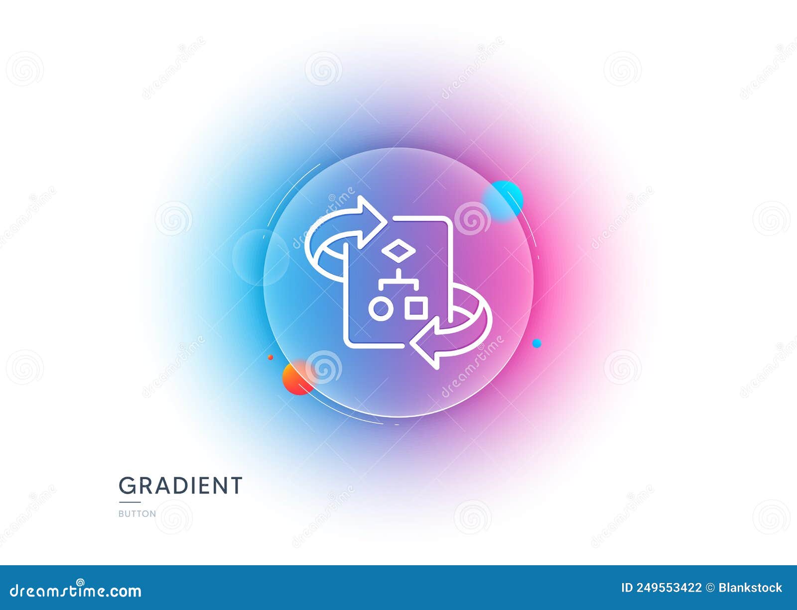 Technical Algorithm Line Icon. Project Documentation Sign. Gradient Blur Button. Vector Stock ...