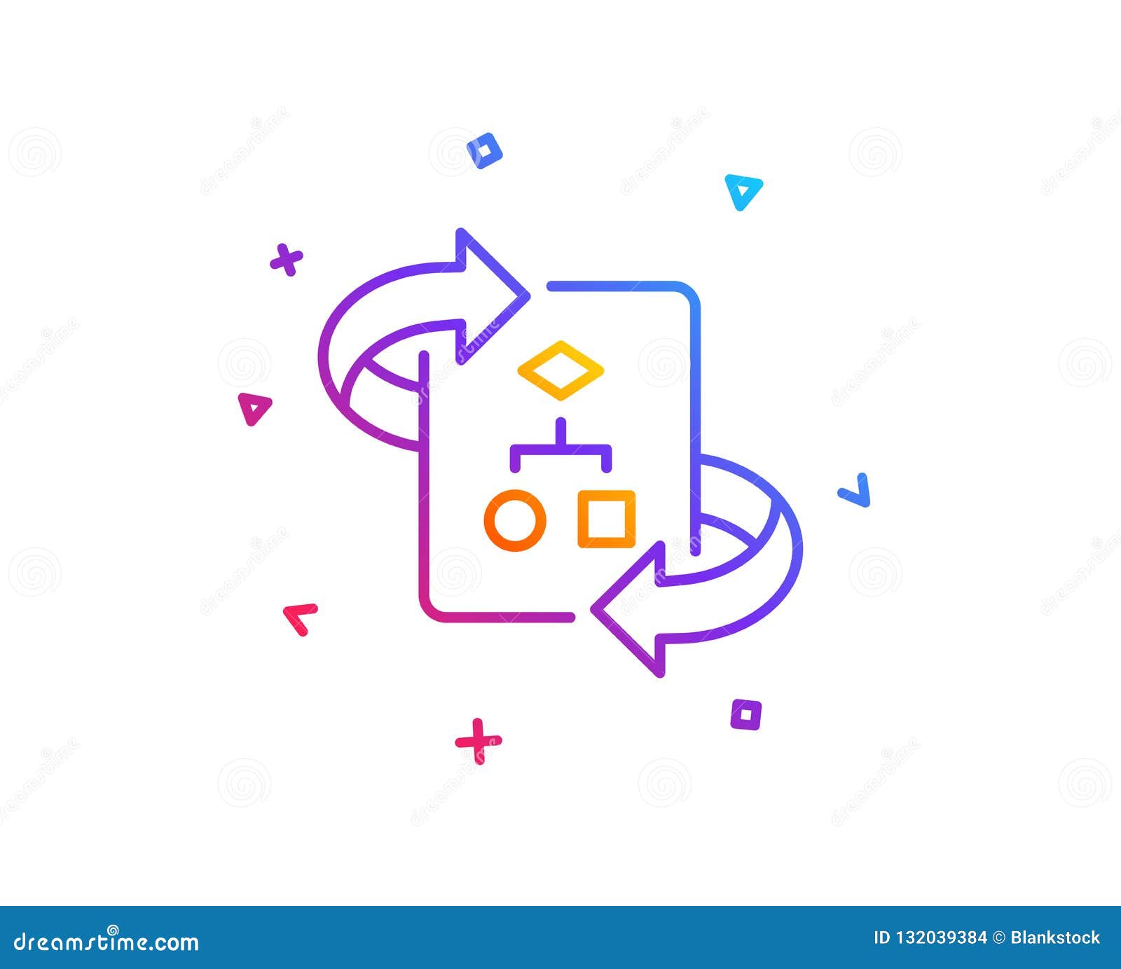 Technical Algorithm Line Icon. Project Documentation Sign. Vector Stock Vector - Illustration of ...