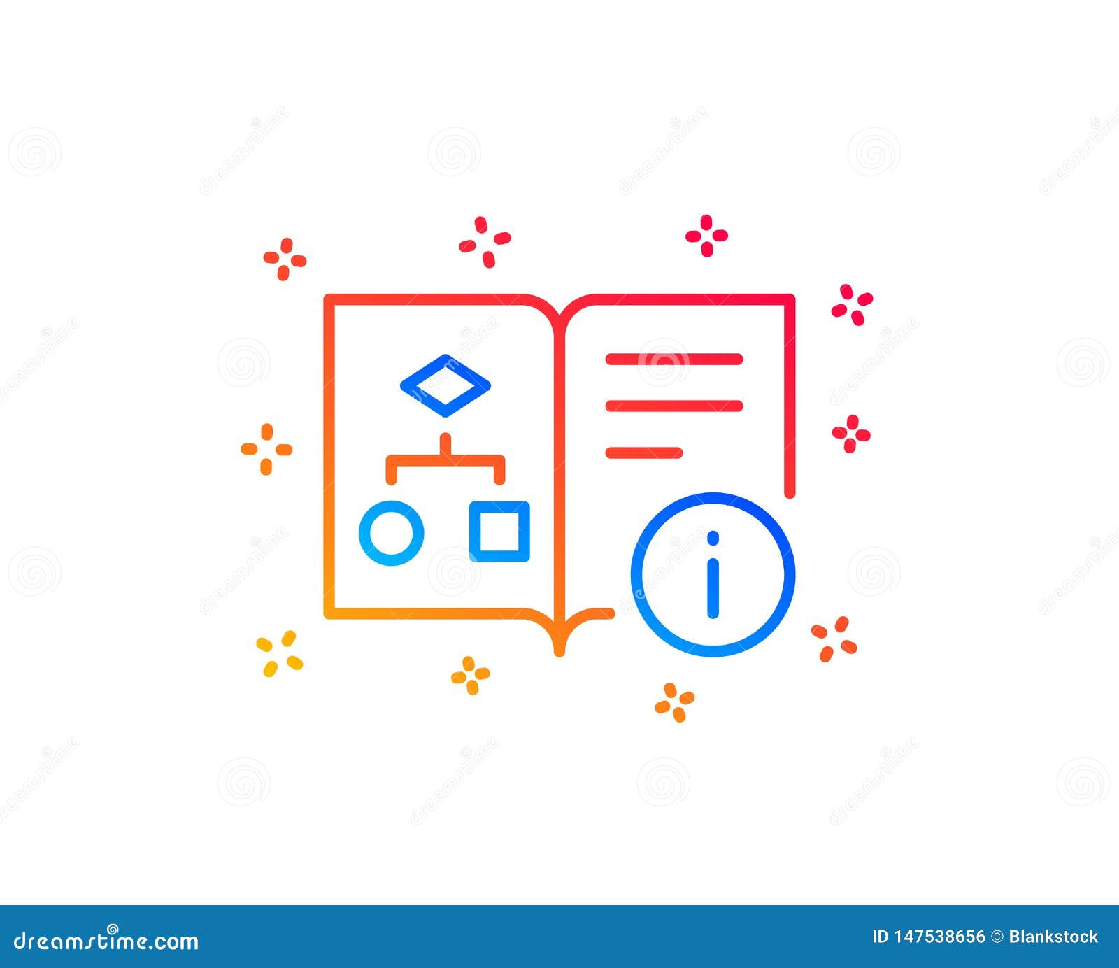 Technical Algorithm Line Icon. Project Documentation Sign. Vector Stock Vector - Illustration of ...