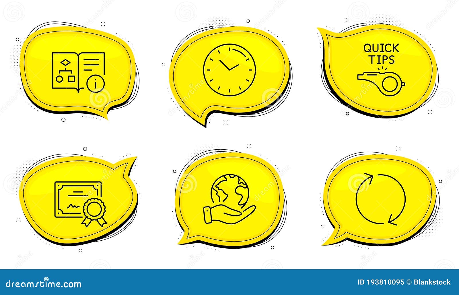 Technical Algorithm, Tutorials and Refresh Icons Set. Time Sign. Project Doc, Quick Tips ...