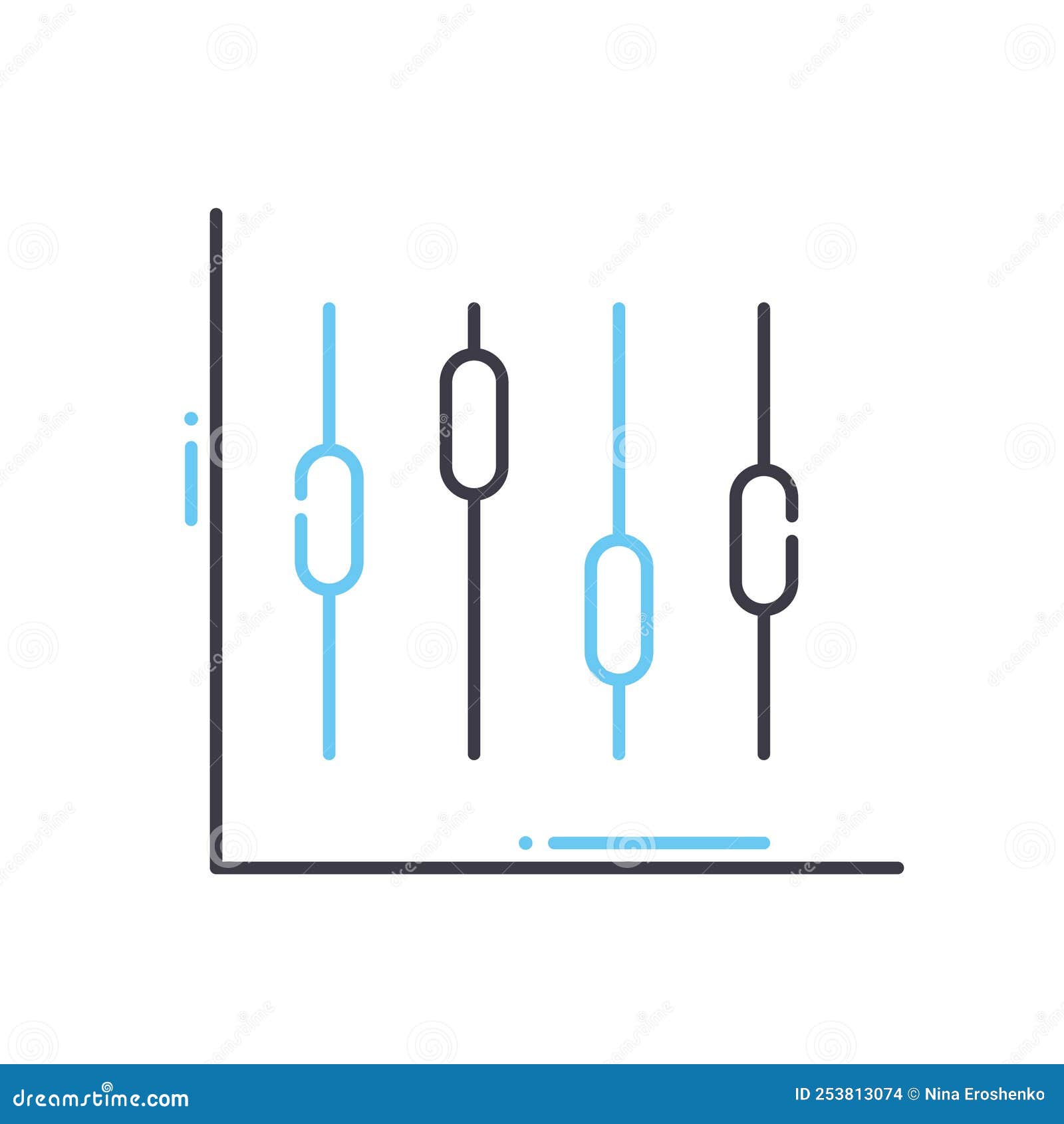 Technical Analysis Line Icon, Outline Symbol, Vector Illustration ...