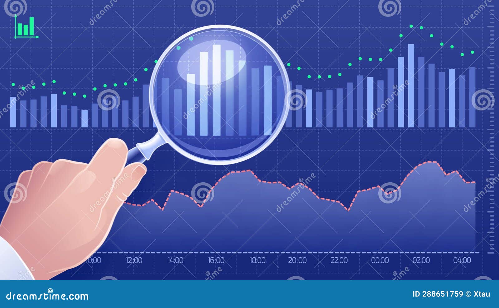 Technical Analysis of Stock Exchange Charts - Flat Animation Stock ...