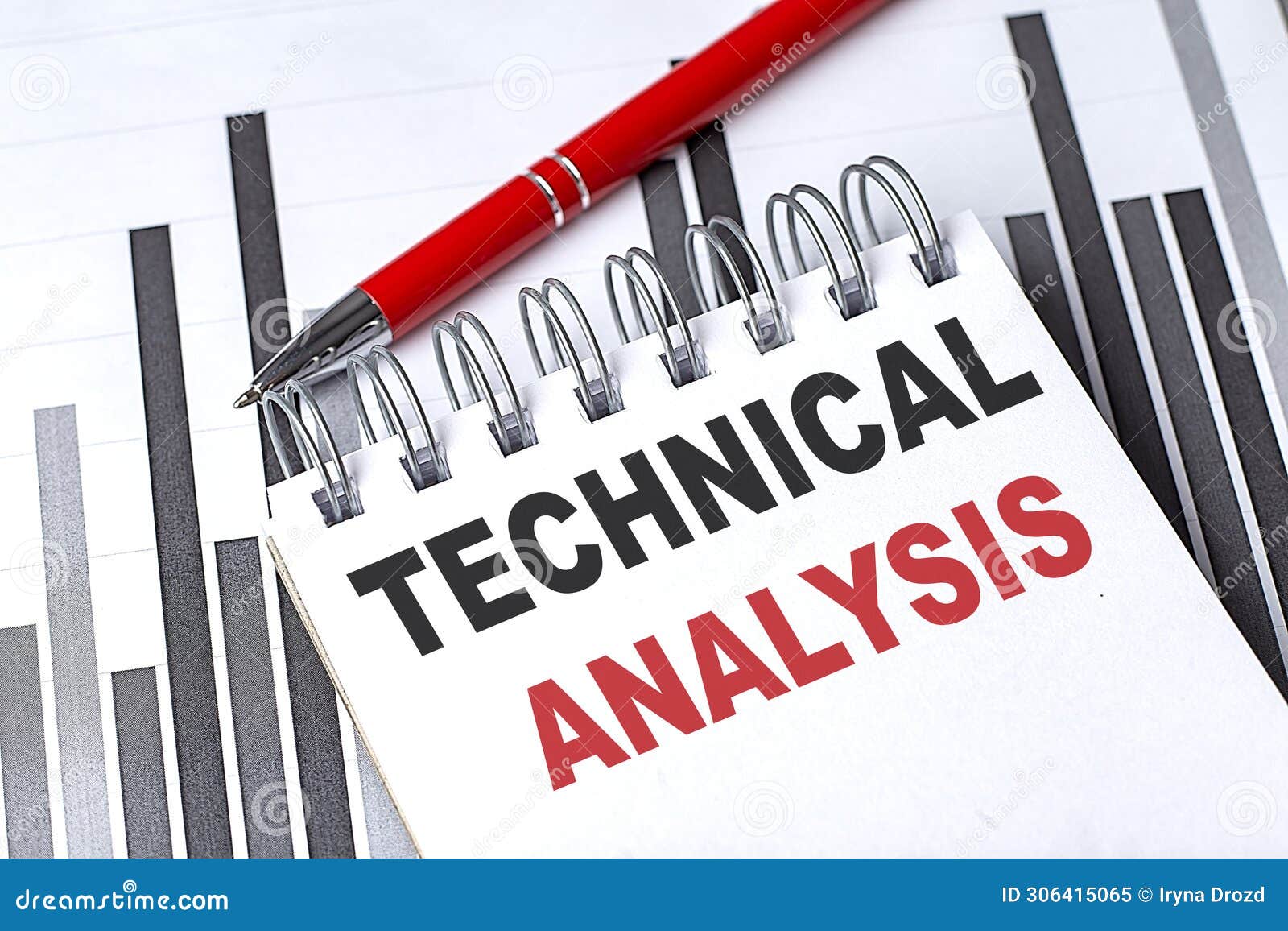 TECHNICAL ANALYSIS Text Written on Notebook with Pen on Chart Stock ...