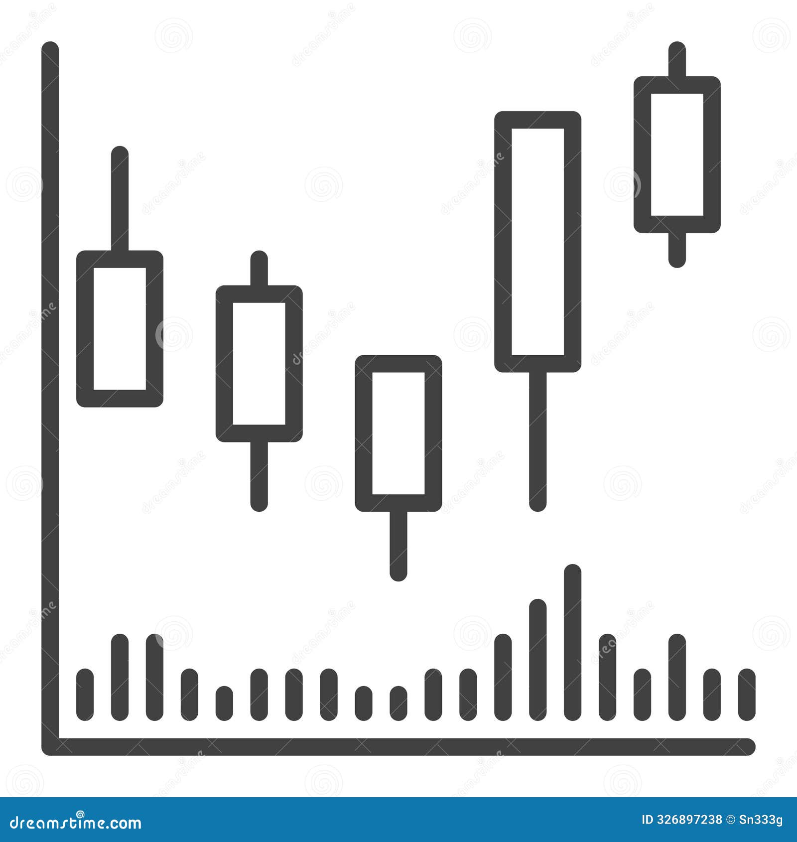 Technical Analysis Vector Candlestick Outline Icon or Sign Stock ...