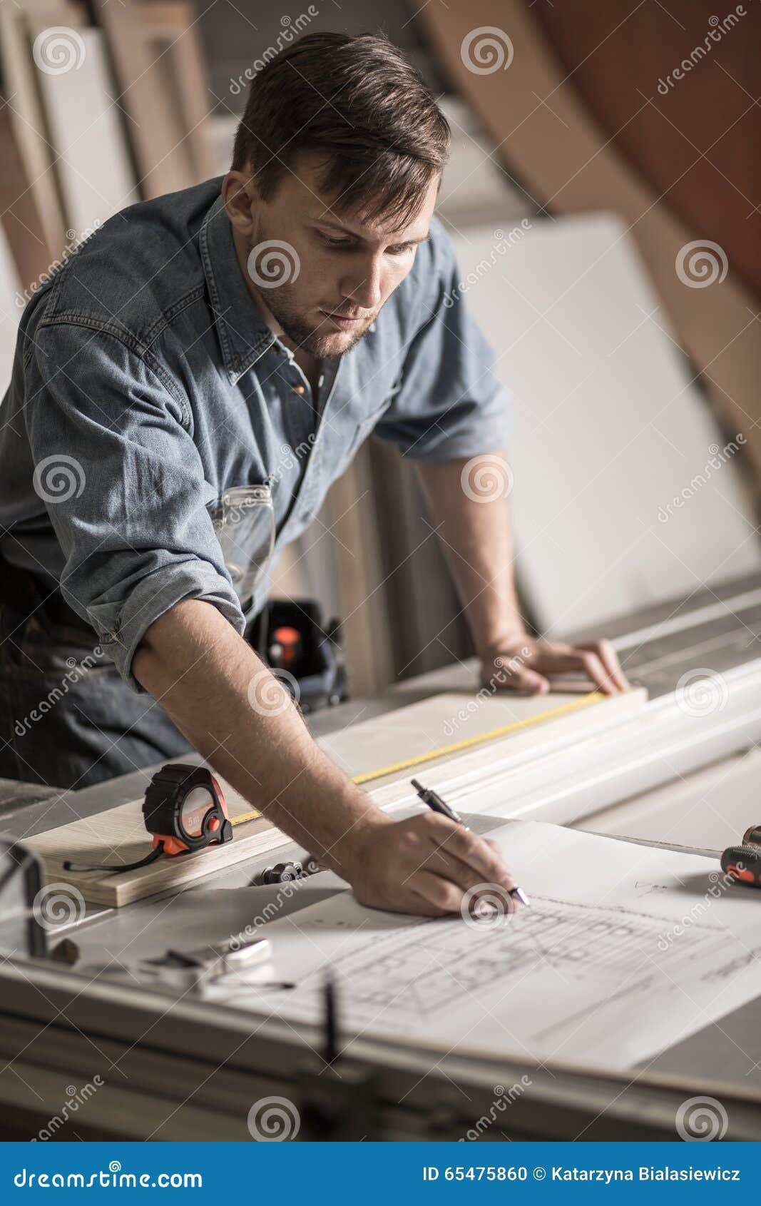 Technical Architect Changing Building Plans Stock Photo - Image of ...