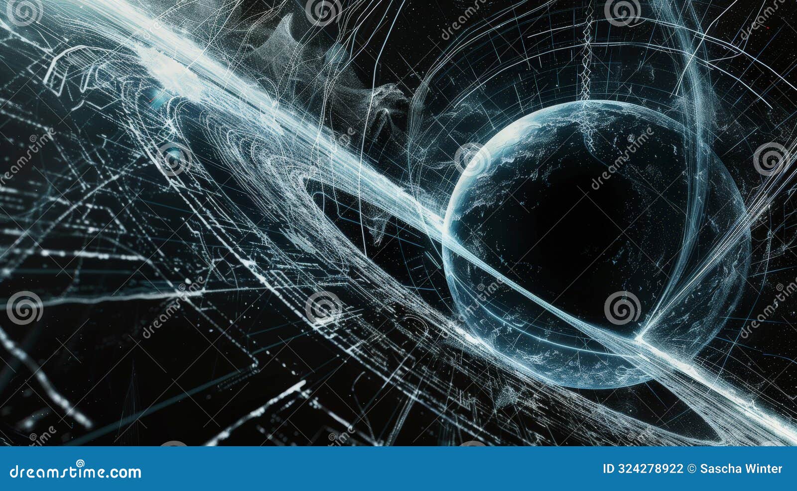 Technical Architecture Drawing: Black Hole Accretion Disk and Jet Stock ...