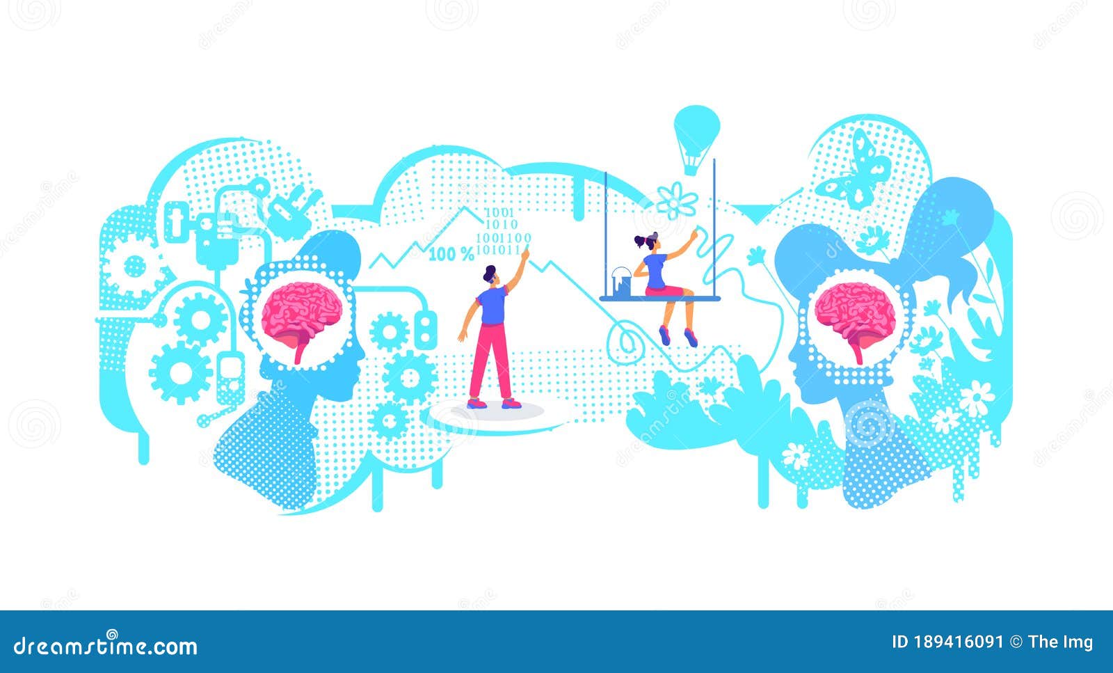 Technical and Artistic Creativity Flat Concept Vector Illustration ...