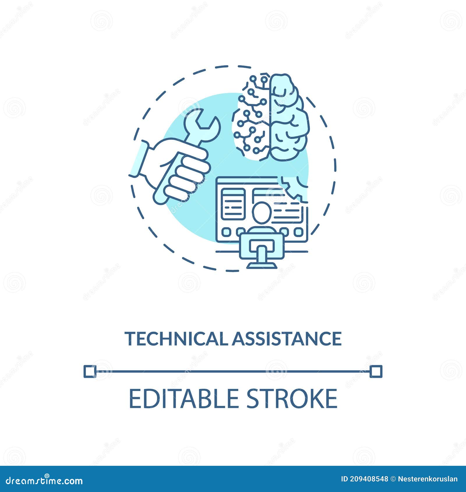 Technical Assistance Concept Icon Stock Vector - Illustration of notion ...