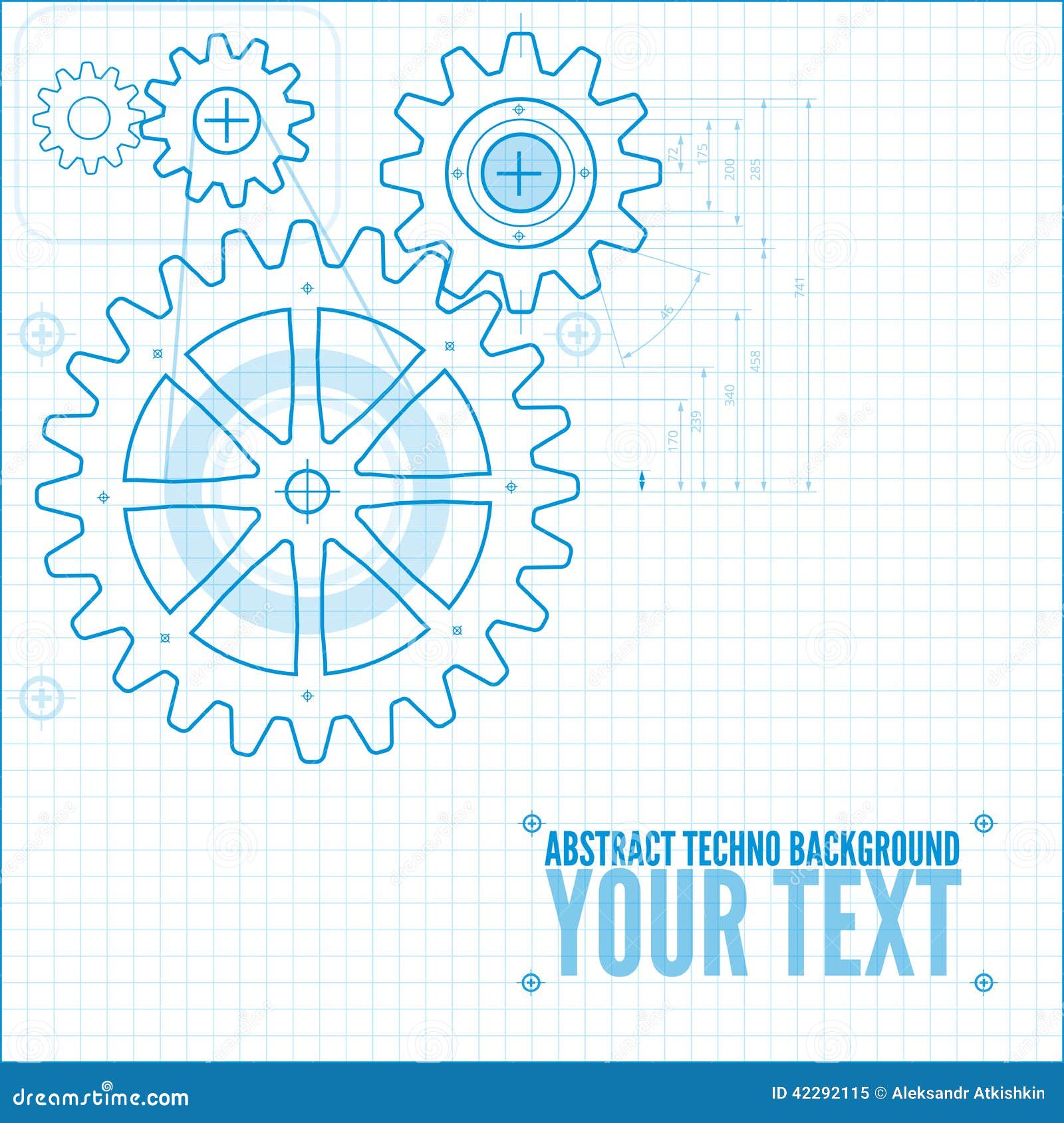 Technical Blueprint Of Steamshop Vector Illustration. Architecture And ...