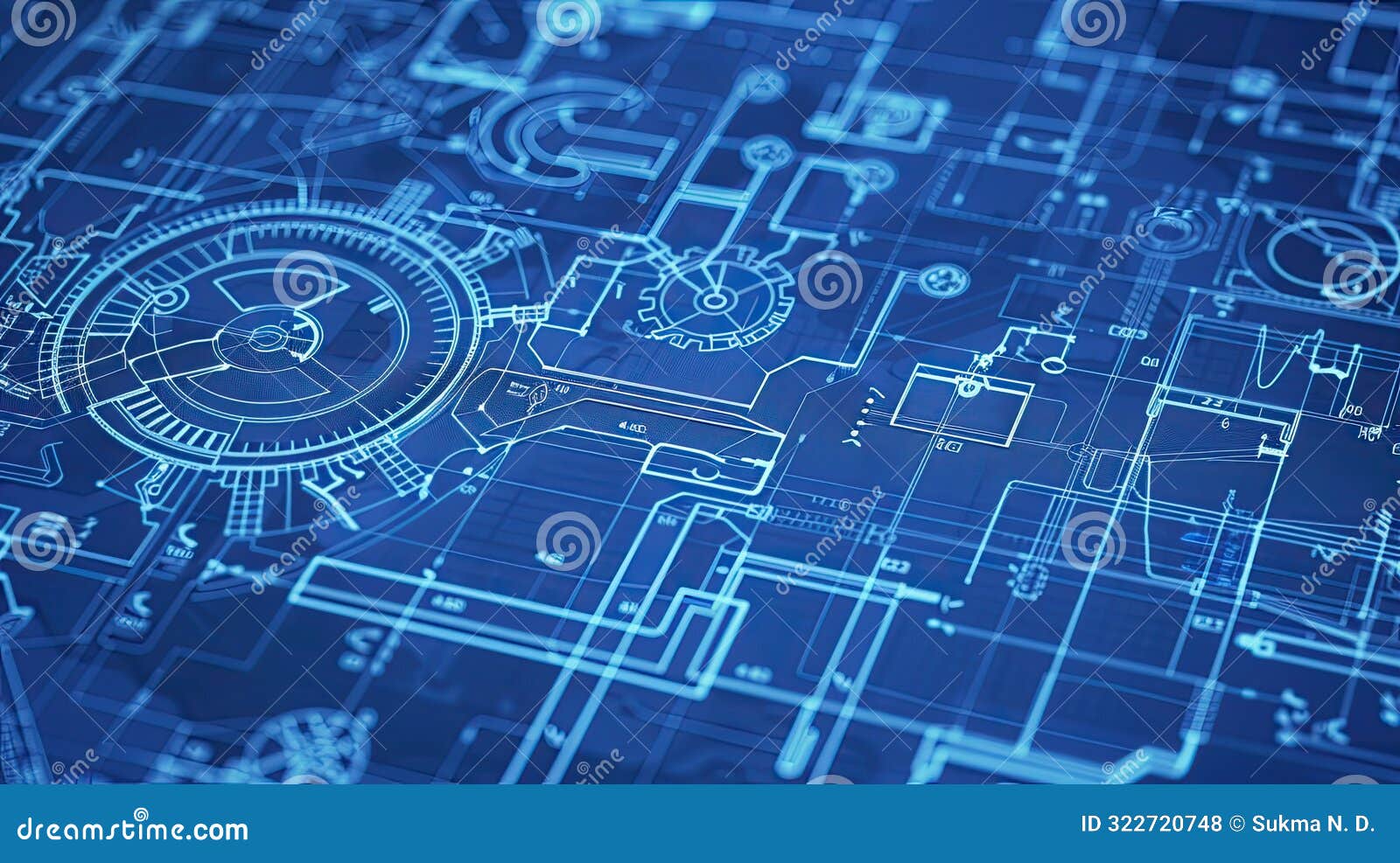 Abstract Image of Technical Blueprints in Abstract Innovation. Stock ...