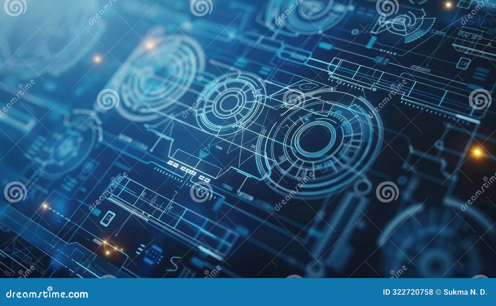 Concept Image of Technical Blueprints in Abstract Innovation. Stock ...