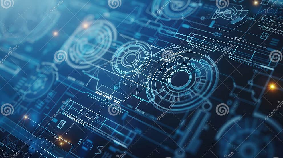 Concept Image of Technical Blueprints in Abstract Innovation. Stock ...