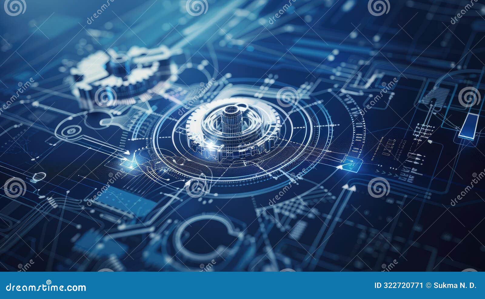 Concept Picture of Technical Blueprints in Abstract Innovation. Stock ...