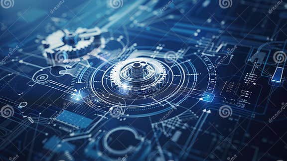 Concept Picture of Technical Blueprints in Abstract Innovation. Stock ...