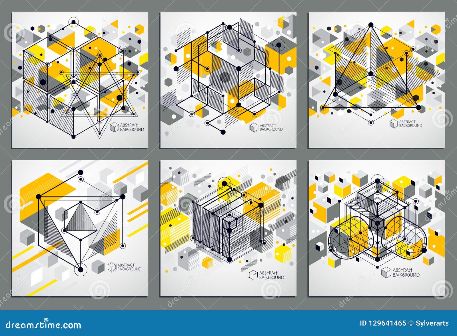 Technical Blueprints Set, Vector Yellow Digital Background with Stock ...