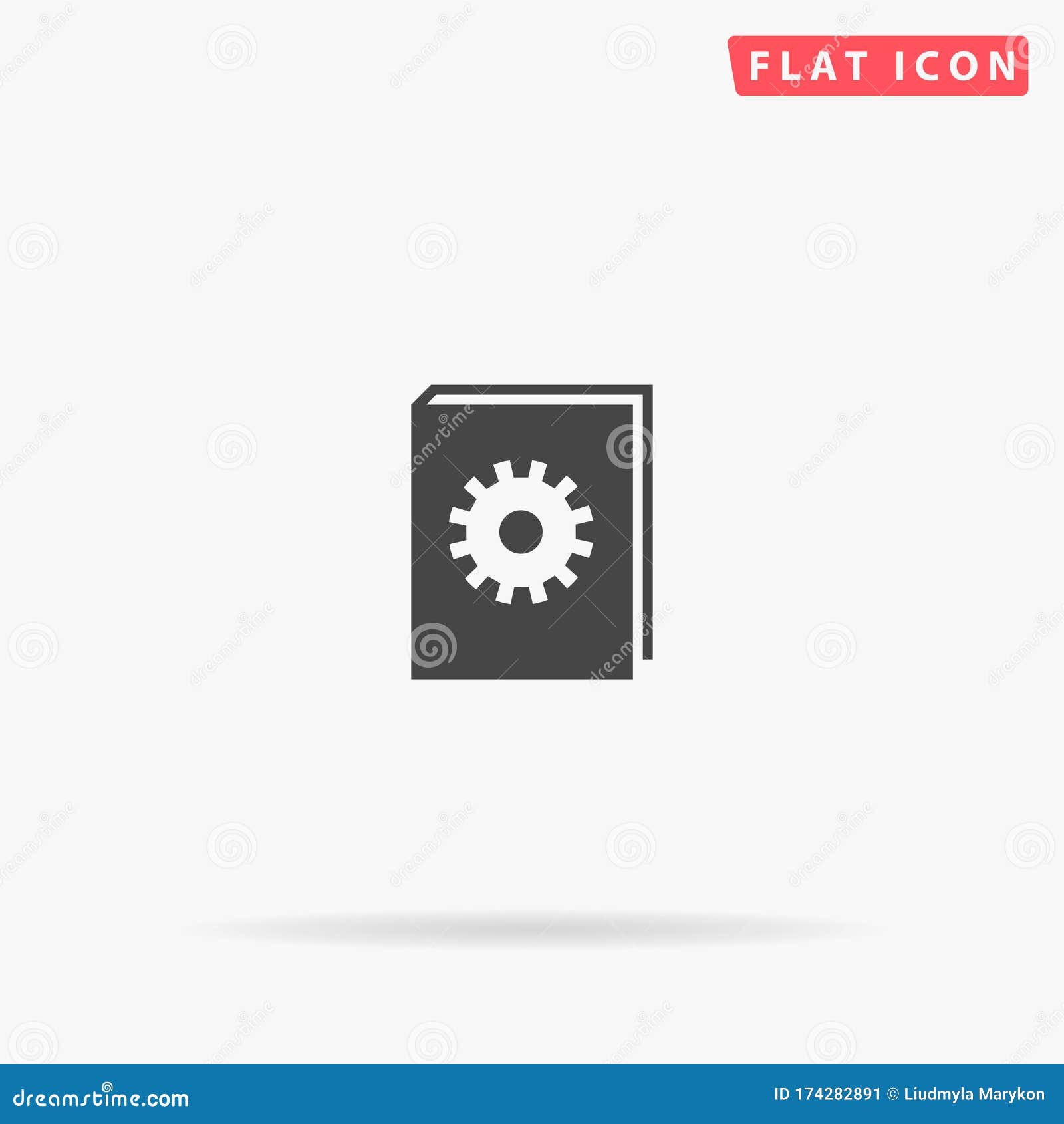 Technical Book Flat Vector Icon Stock Illustration - Illustration of ...