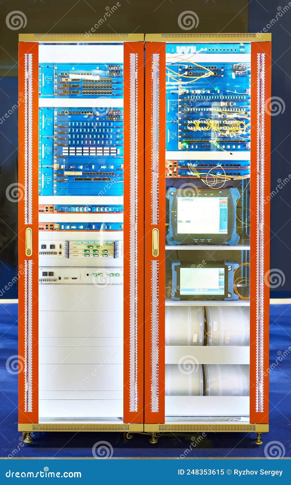Technical Box with Communication Network Equipment Stock Image - Image ...