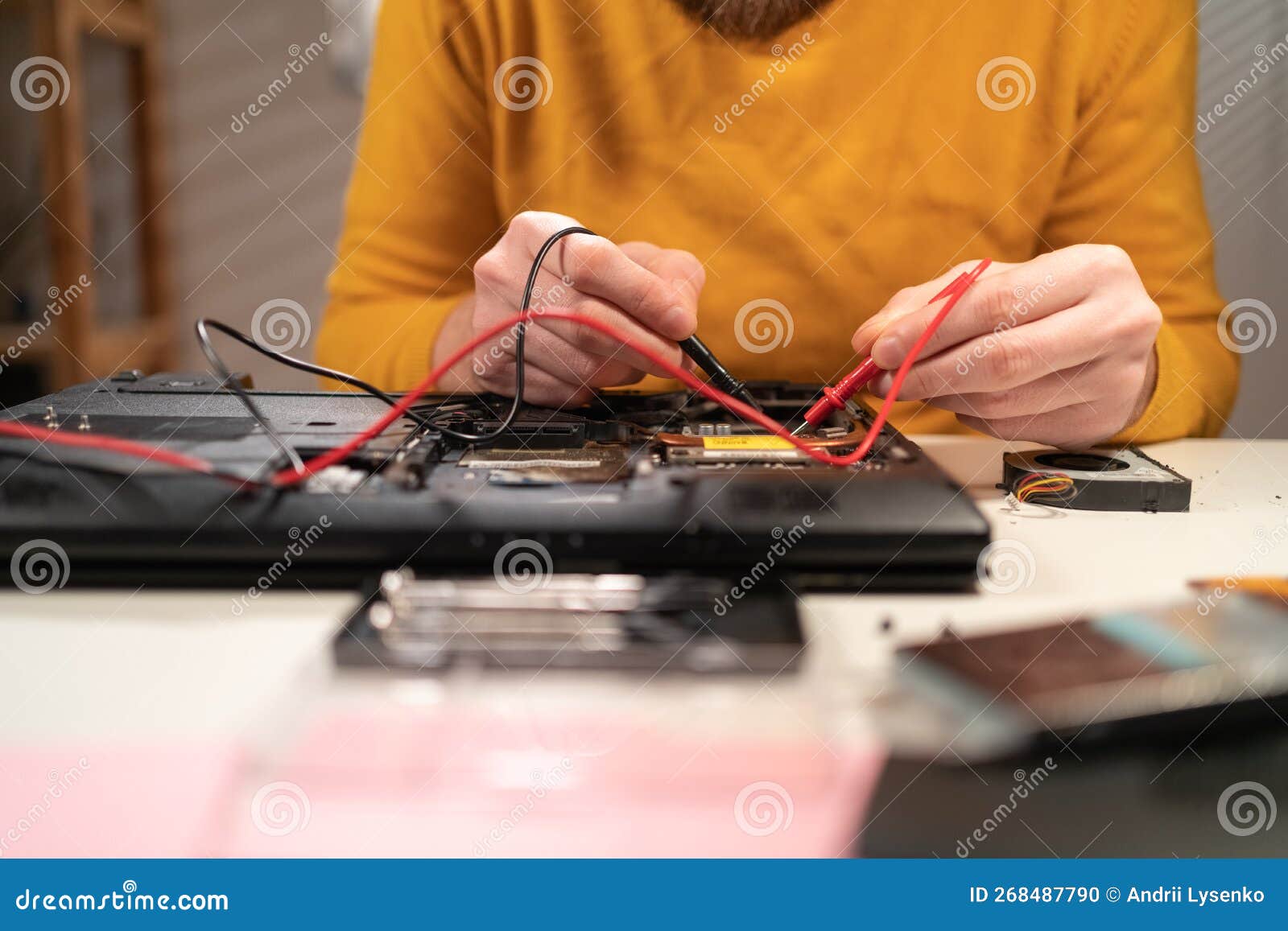 Technical Check Problem for Laptop Computer with Multimeter in Repair ...
