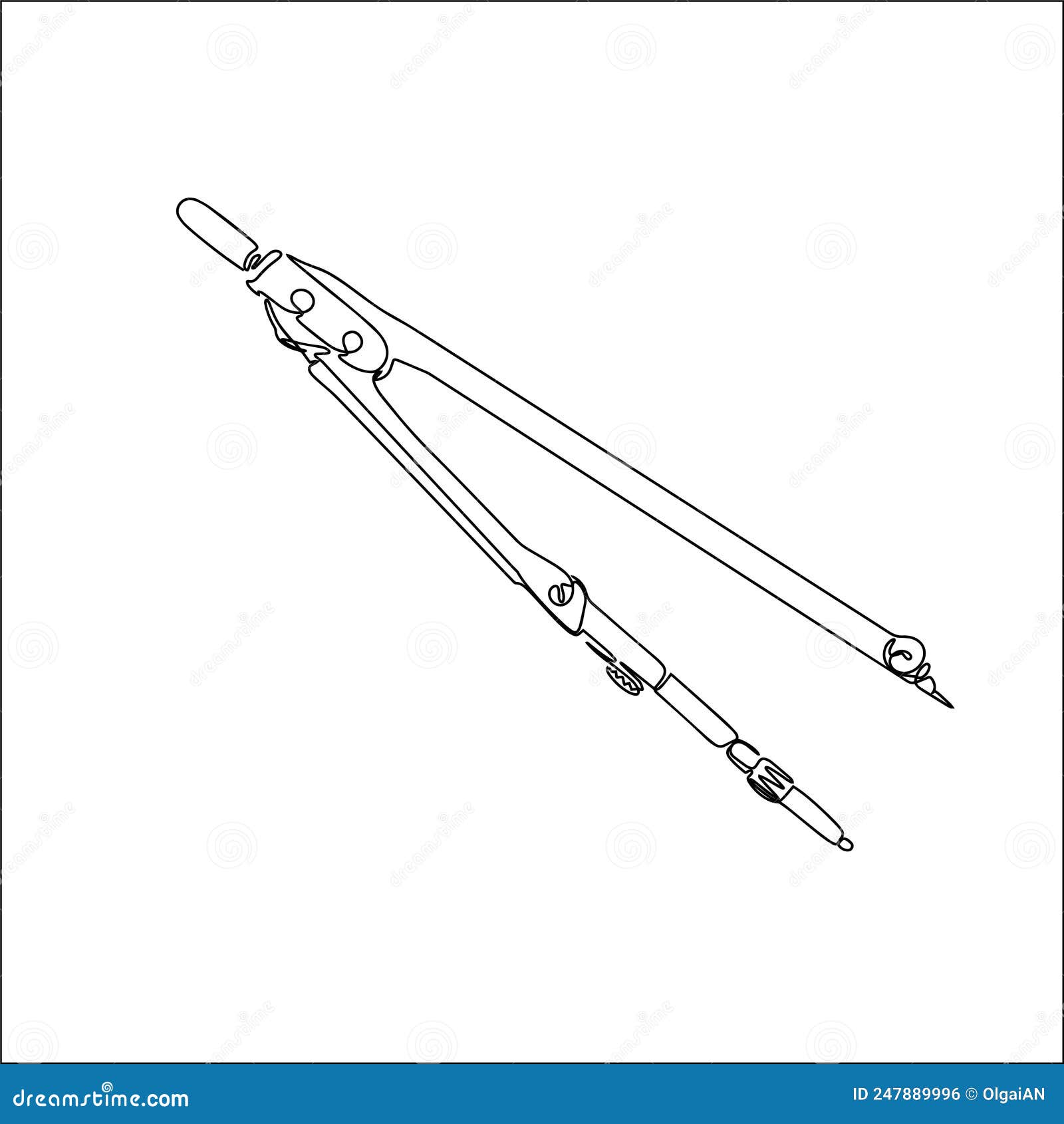 Technical Compass, Hand Drawn Outline Doodle Icon. Lineart Stock Vector ...