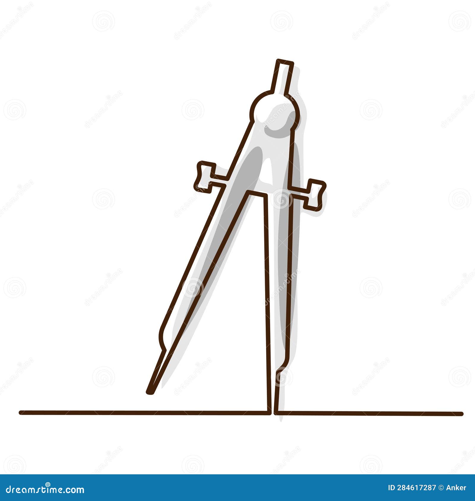 Technical Compass Hand Drawn Outline Doodle Icon Stock Illustration ...