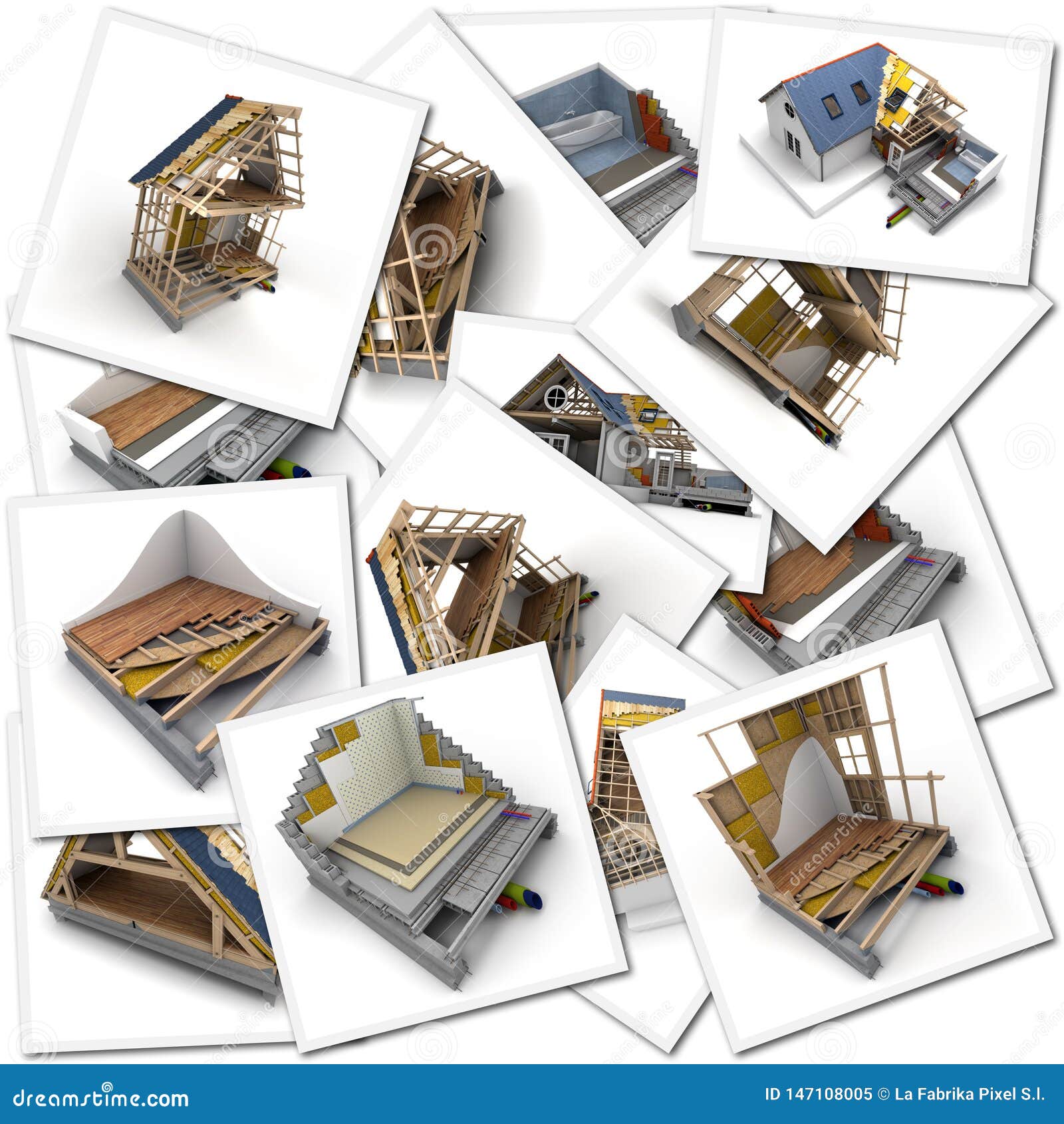 Technical Construction Renderings Stock Illustration - Illustration of ...