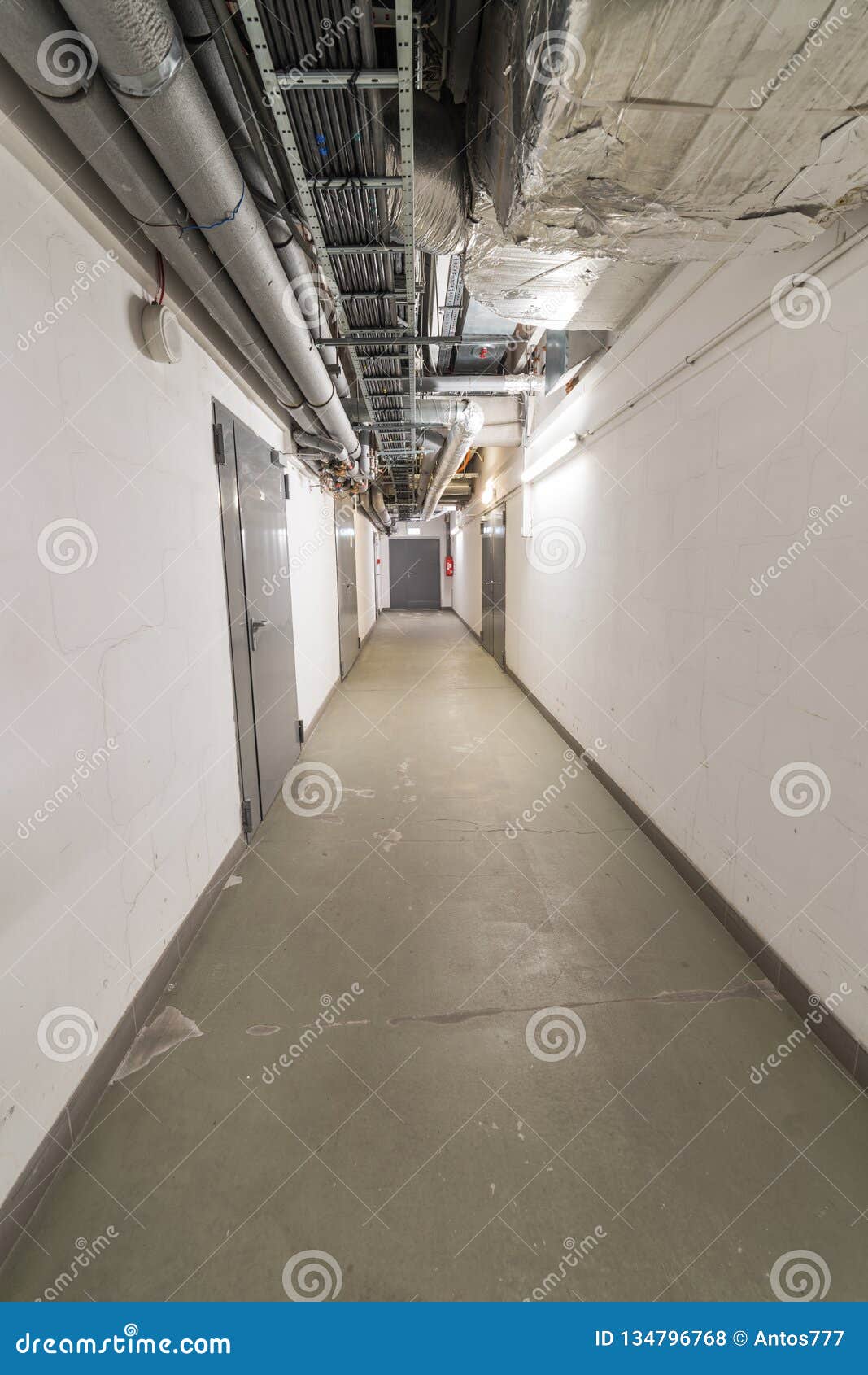 Technical corridor stock photo. Image of doors, construction - 134796768