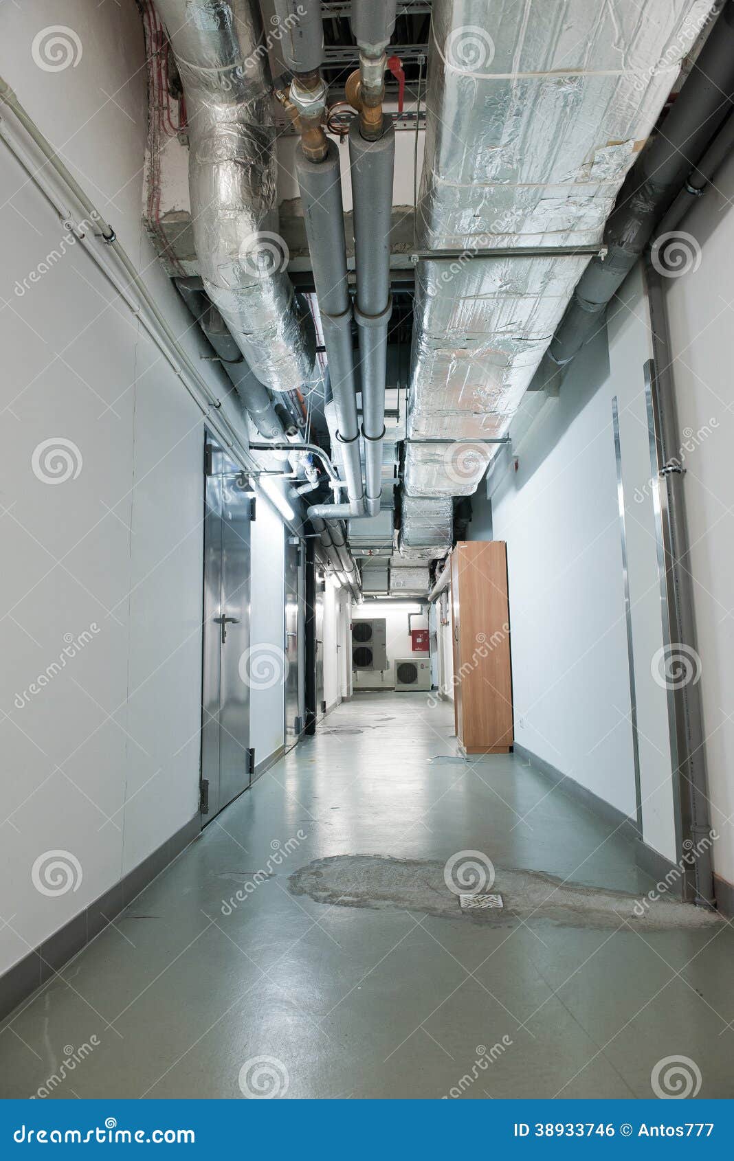 Technical corridor stock photo. Image of fire, silver - 38933746