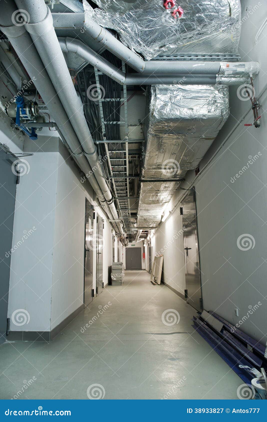 Technical corridor stock image. Image of long, dirty - 38933827