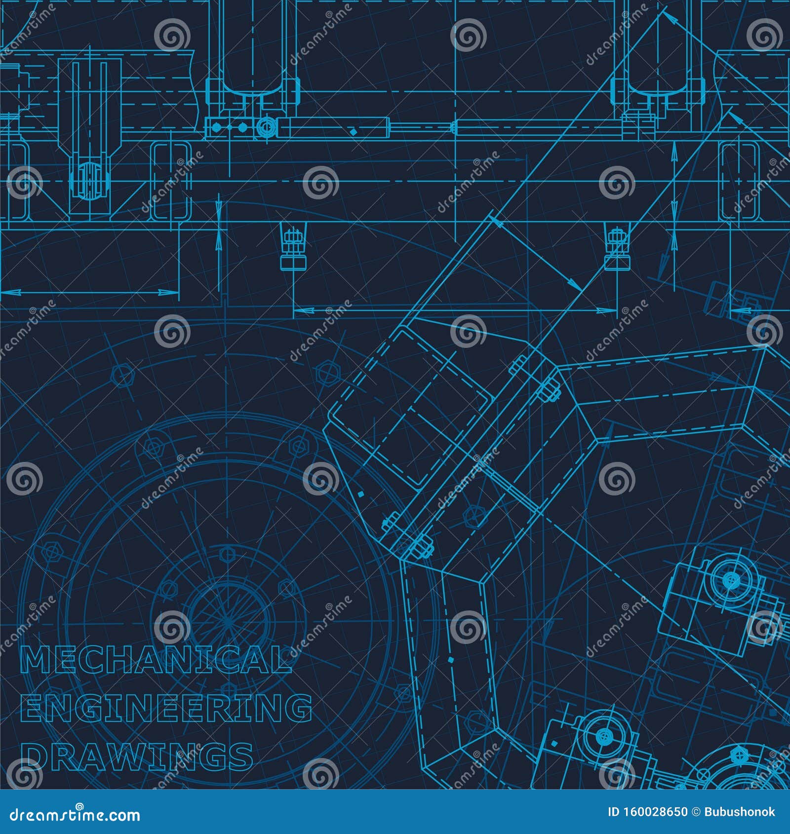 Technical Cyberspace, Corporate Identity. Blueprint. Vector Engineering Illustration Stock ...