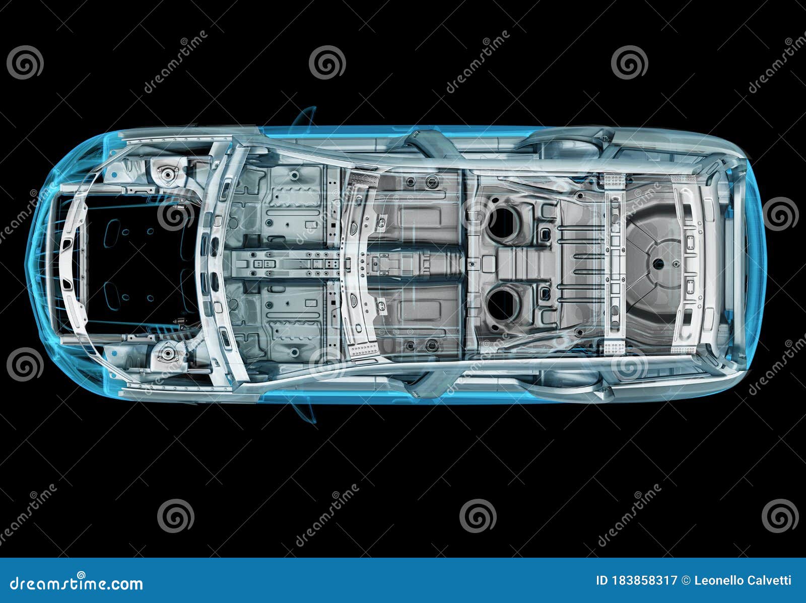 Technical 3d Illustration Of SUV Car With X-ray Effect And Chassis ...