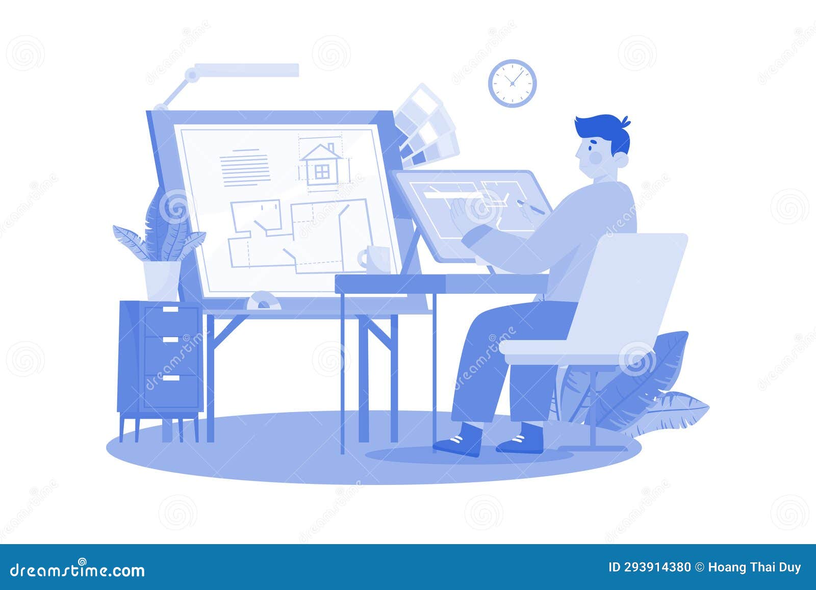 Technical Designer Generating Technical Drawings and Blueprints Stock ...