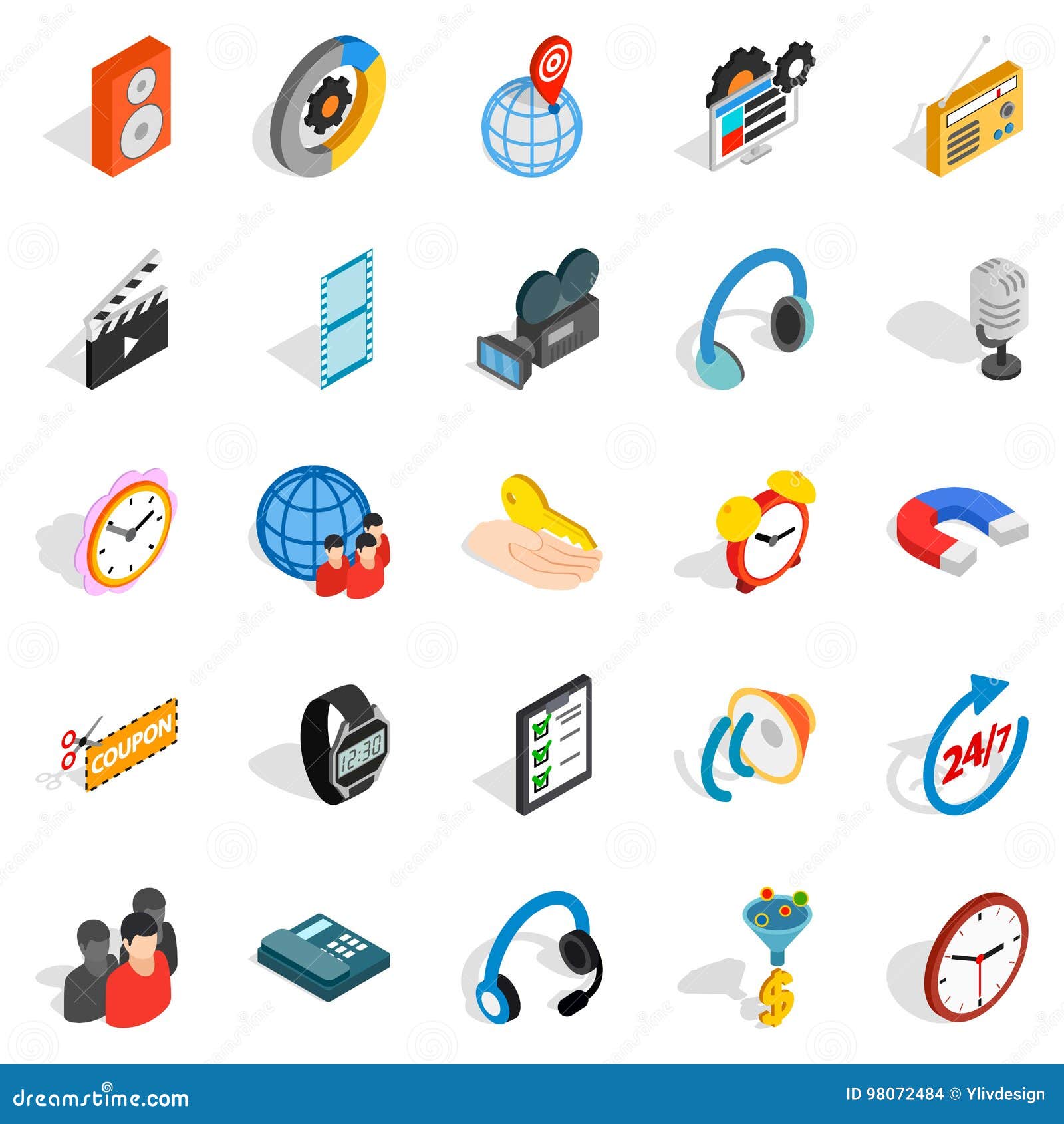 Technical Detail Icons Set, Isometric Style Stock Vector - Illustration ...
