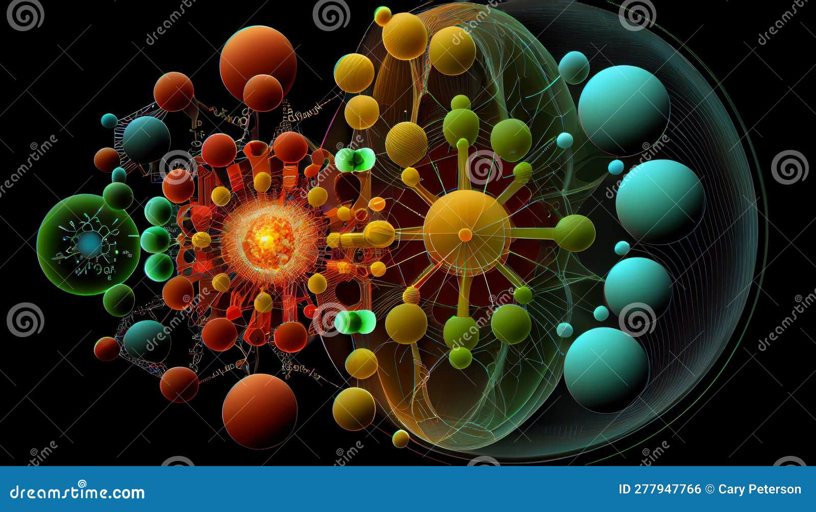 A Technical Diagram of a Quantum Fluctuation Computer Sphere Stock ...