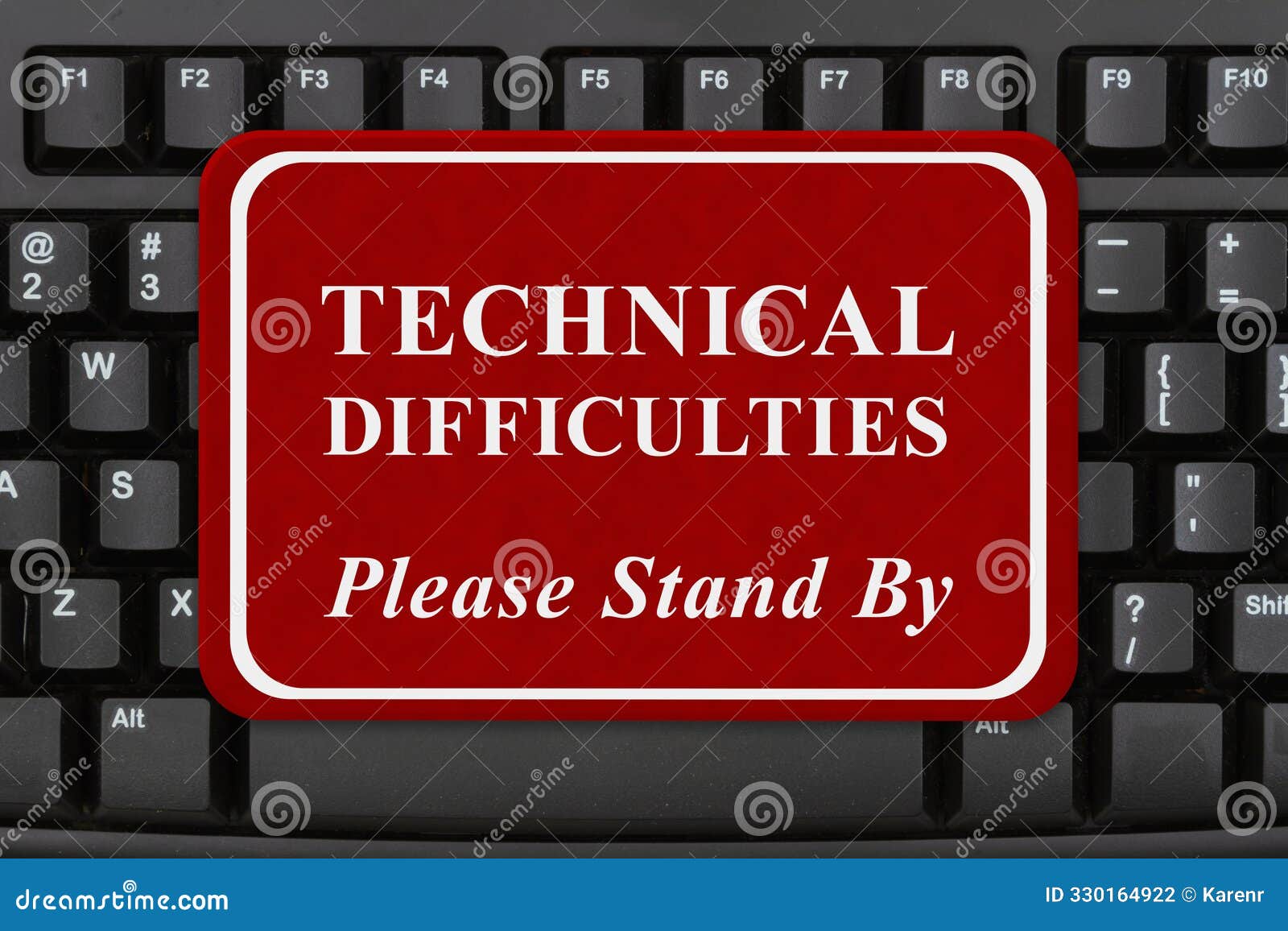 Technical Difficulties Sign on Keyboard Stock Photo - Image of apology ...